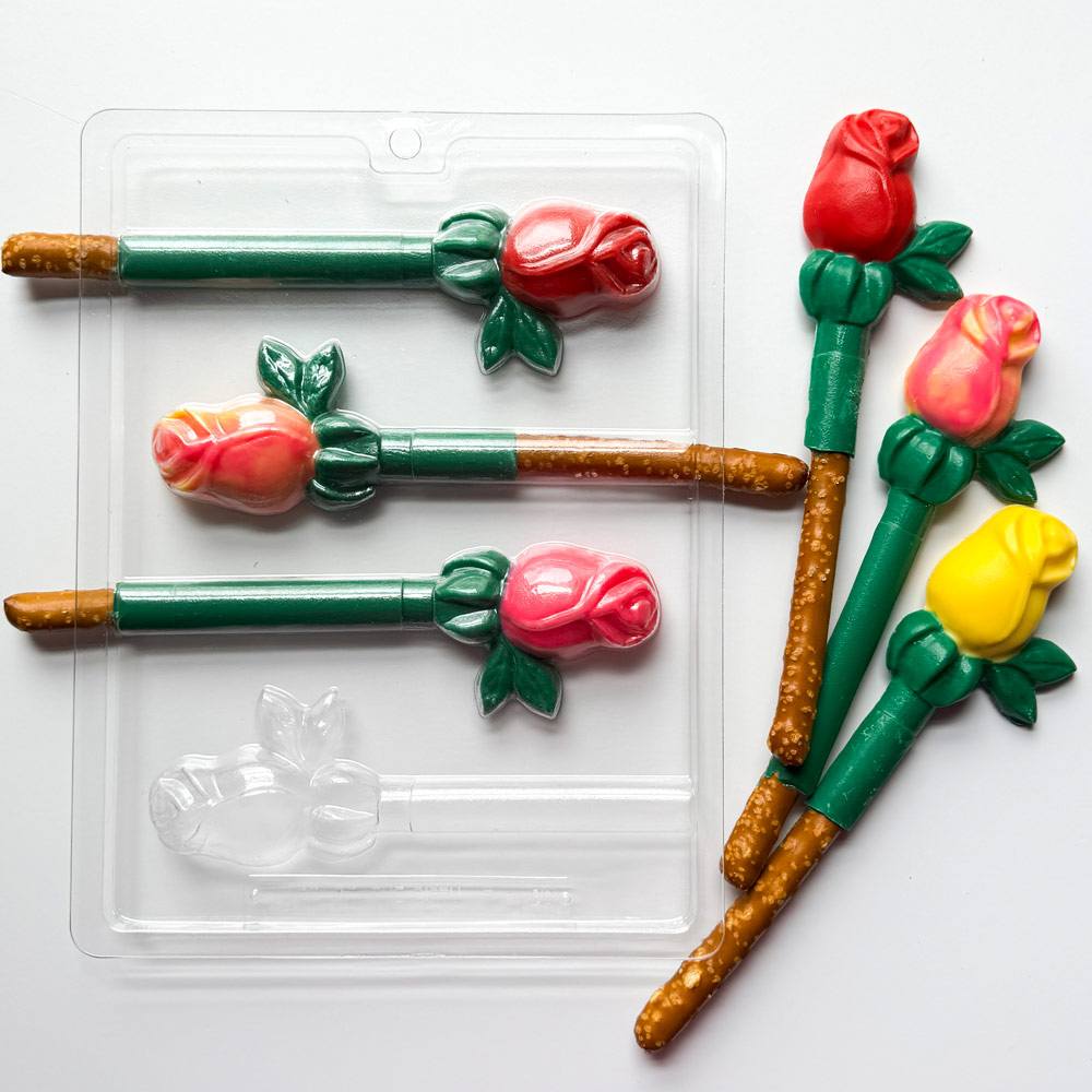 Rose Pretzel Rod Candy Mold - Confectionery House