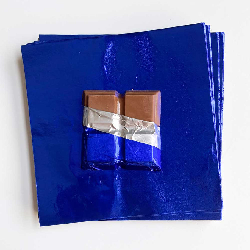 4x4 inch Dark Blue Foil Candy Wrappers - Confectionery House