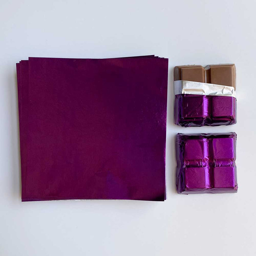 4x4 inch Purple Foil Candy Wrappers - Confectionery House