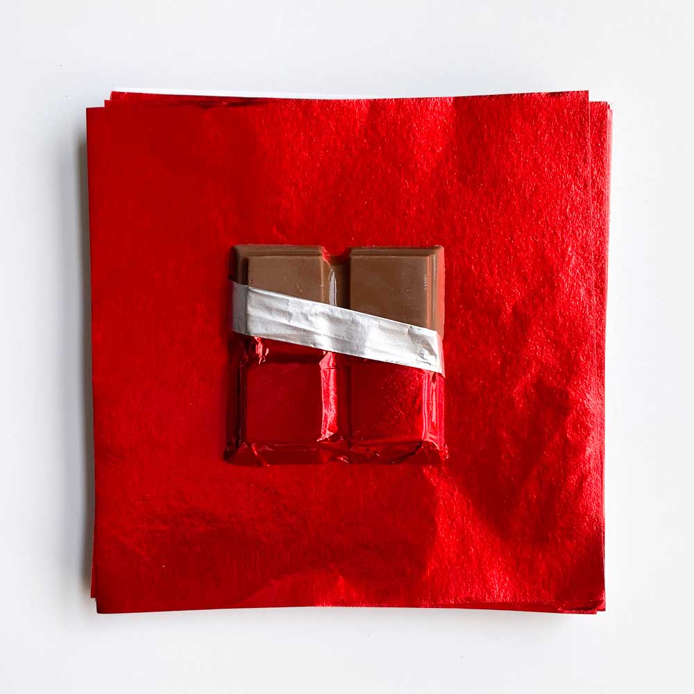 4x4 inch Red Foil Candy Wrappers - Confectionery House