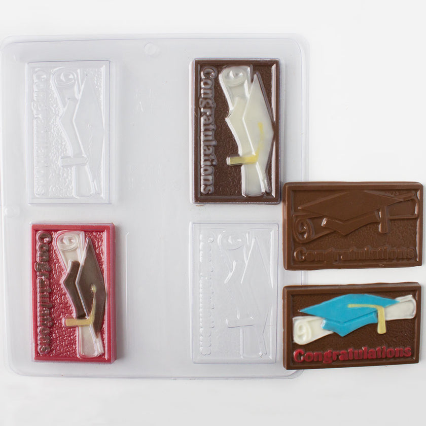 Graduation (Congratulations) Card Chocolate Mold - Confectionery House