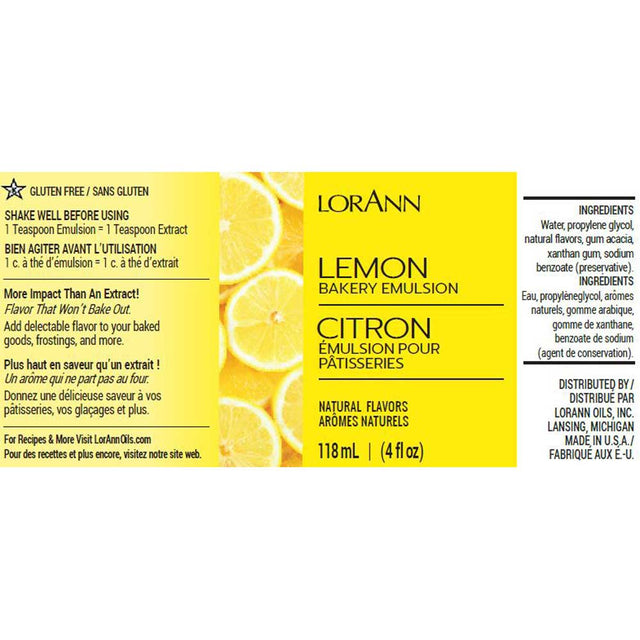 Lemon Flavor (Natural), Bakery Emulsion - Confectionery House