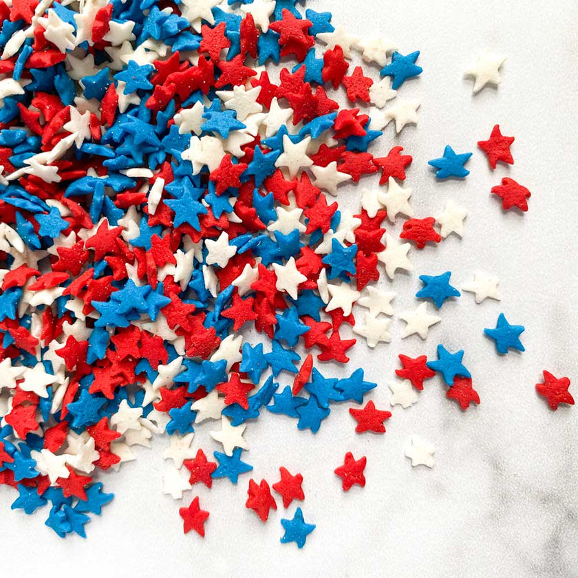 Red, White And Blue Star Sprinkles/Quins - Confectionery House