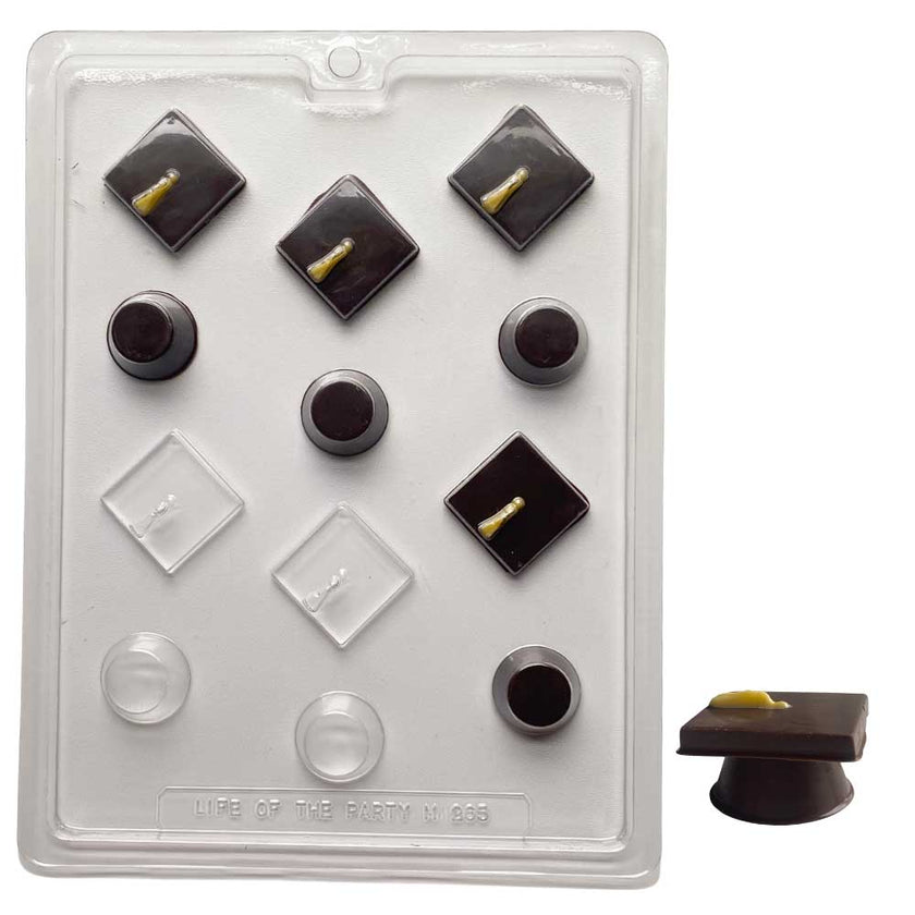 Small 3-D Graduation Cap Chocolate Mold - Confectionery House