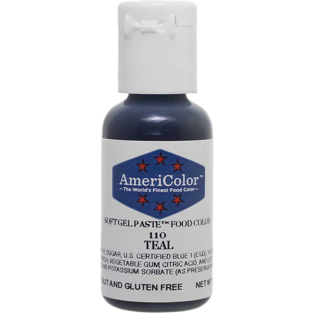 AmeriColor Teal Gel Paste Food Color .75 Ounce - Confectionery House